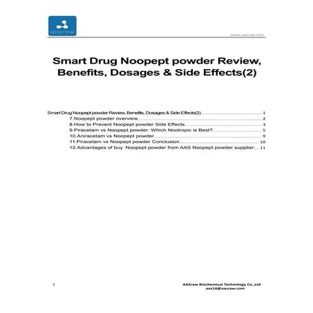 Smart drug noopept powder review, benefits, dosages & side effects(2) | PDF