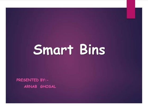 Smart Dustbin Using Arduino And Ultrasonic Sensor Ppt 9845