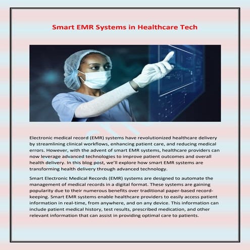 Smart EMR Systems in Healthcare Tech. | PDF