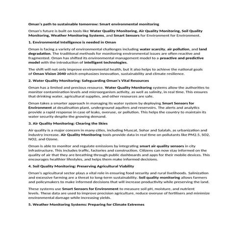 Smart Solutions for a Greener Tomorrow UAE’s Environmental Monitoring ...