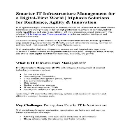 Smarter IT Infrastructure Management for a Digital-First World ...