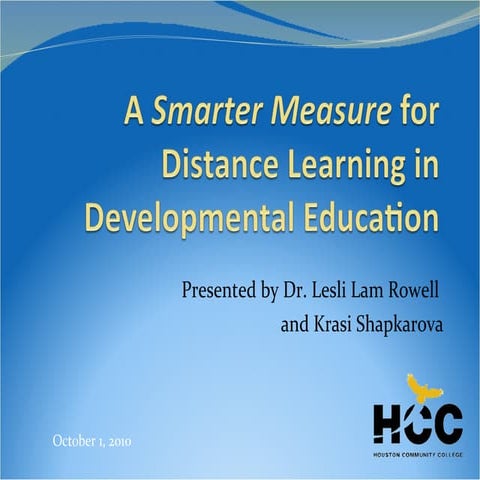 A Smarter Measure for Developmental Education | PPT