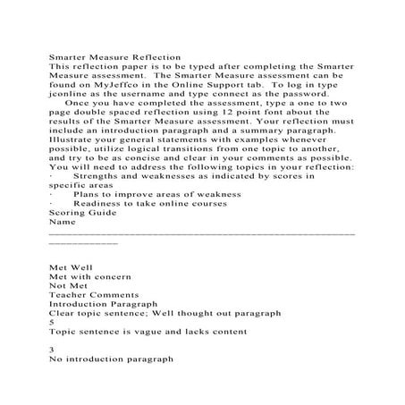 Smarter Measure ReflectionThis reflection paper is to be typed a.docx