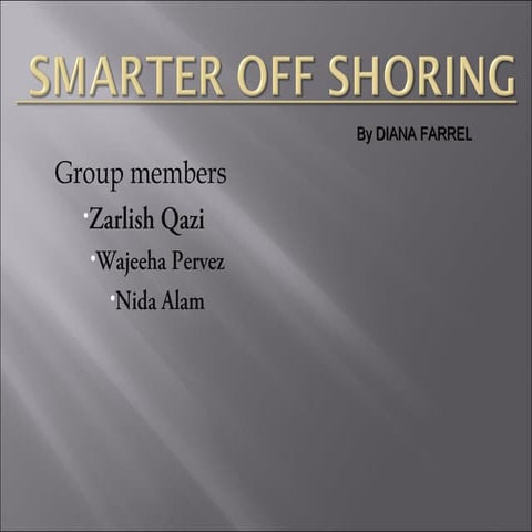 HBR article Smarter offshoring | PPT