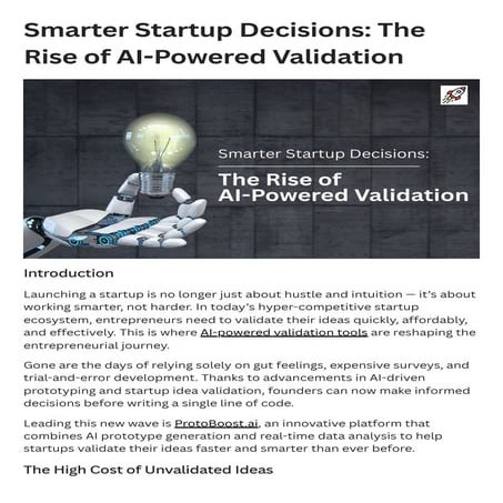 Smarter Startup Decisions: The Rise of AI-Powered Validation | PDF
