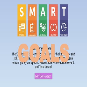 SMART Goal Course: Example for portfolio | PPTX