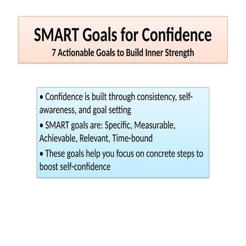 Smart Goal Examples for Confidence: 7 Actionable Goals to Build Inner ...