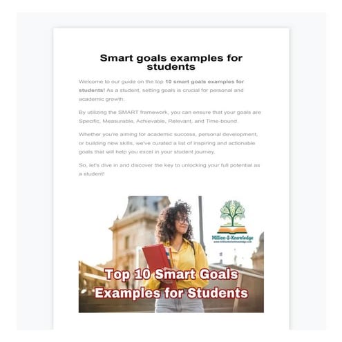 What are the smart goals examples for students.pdf