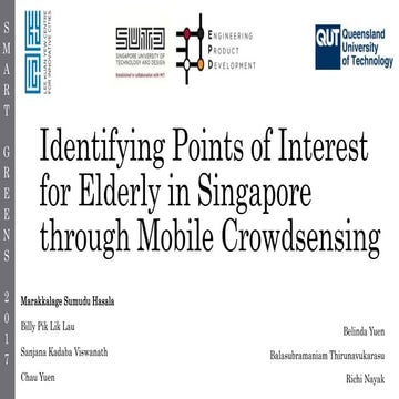 Identifying Points of Interest for Elderly in Singapore through Mobile Crowdsensing | PPTX ...