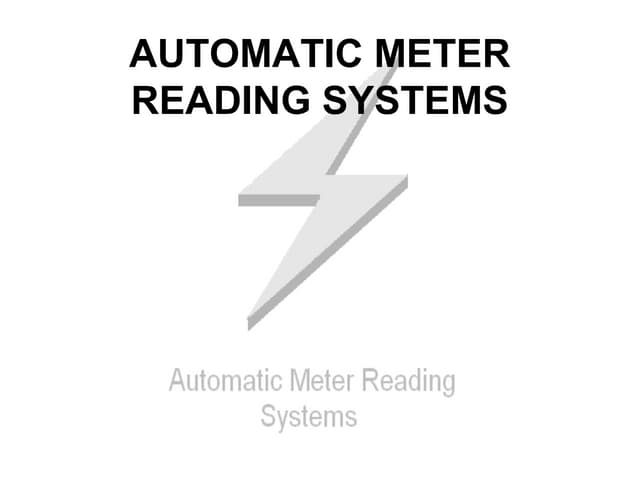 Automatic Meter Reading Systems Ppt Computer Networking Computing