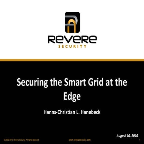 Smart Grid Cyber Security Summit Revere Ppt