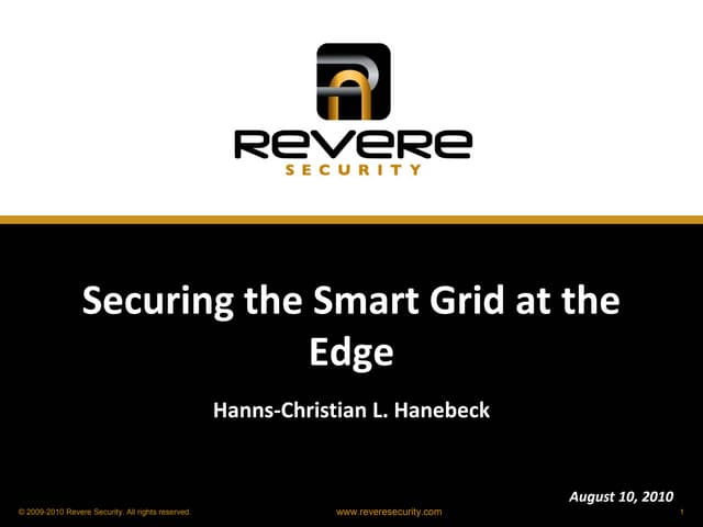 Smart Grid Cyber Security Summit Revere Ppt