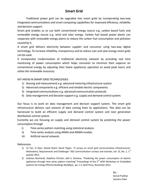 Smart grid summary | PDF Smart grid summary | PDF