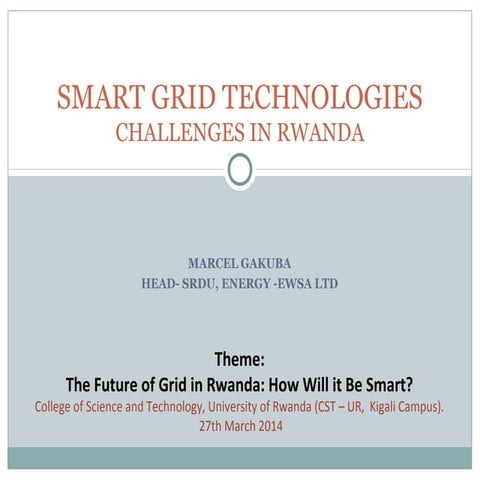 Smart grid technologies challenges in rwanda | PPT