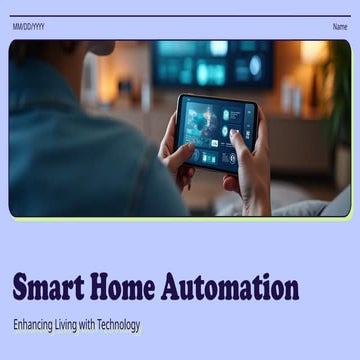 Presentation on smart Home Automation project ppt | PPTX