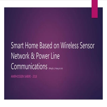 Smart home based on wireless sensor network | PPTX