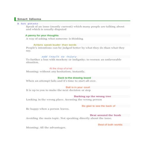 Smart idioms | DOCX