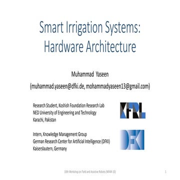 Smart Irrigation System: Hardware Architecture for WaRM project | PPTX