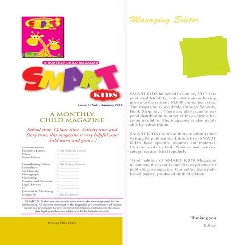 Smart kid Magazine, Children Magazine, Magazine Design | PDF