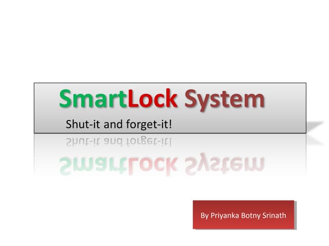 Smart door lock system | PPTX