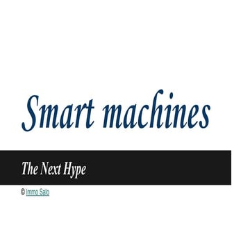 Seminar smart machine | PPTX