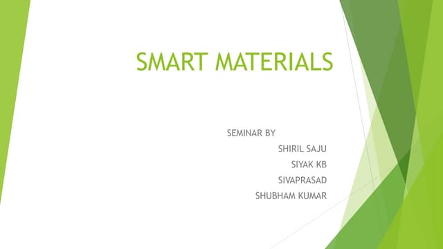 Introduction to smart materials | PPTX | Geology | Science