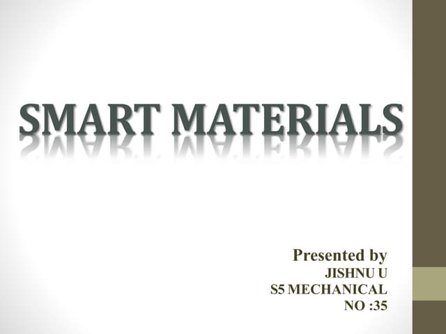 Introduction to smart materials | PPTX | Geology | Science