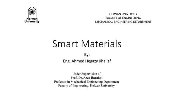 Smart materials.. smart ppt | PPT | Technology Industry | Industries