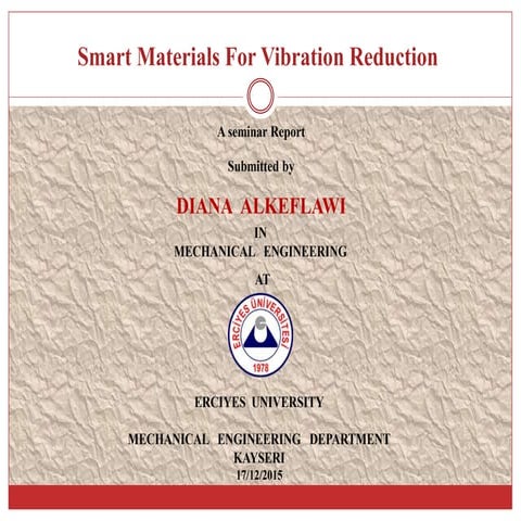 Smart materials for vibration reduction | PPTX