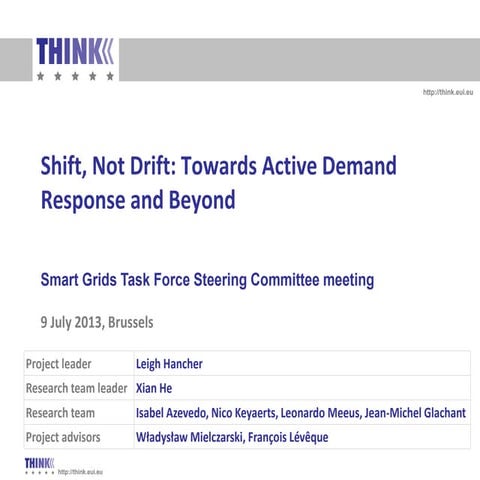 Shift, not Drift: Towards Active Demand Response and Beyond | PPT