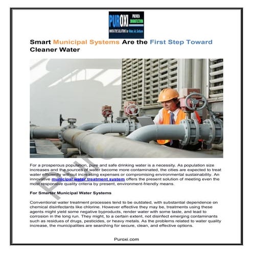 Smart Municipal Systems Are the First Step Toward Cleaner Water | PDF