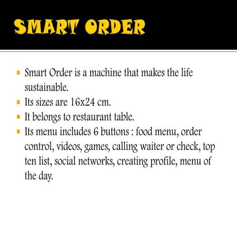 Smart order presentation | PPTX | Food & Drink