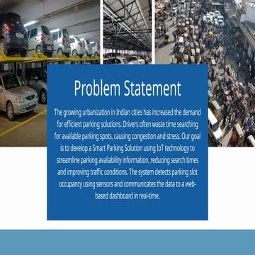 SMART PARKING SOLUTION USING IOT AND SOFTWARE DEVELOPMENT | PPT