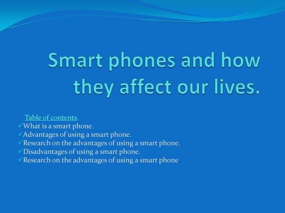 Smartphones presentation | PPT
