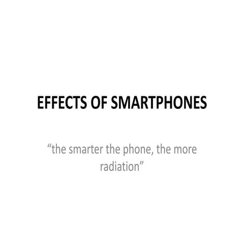 Effect of mobile radiation on health ppt | PPTX