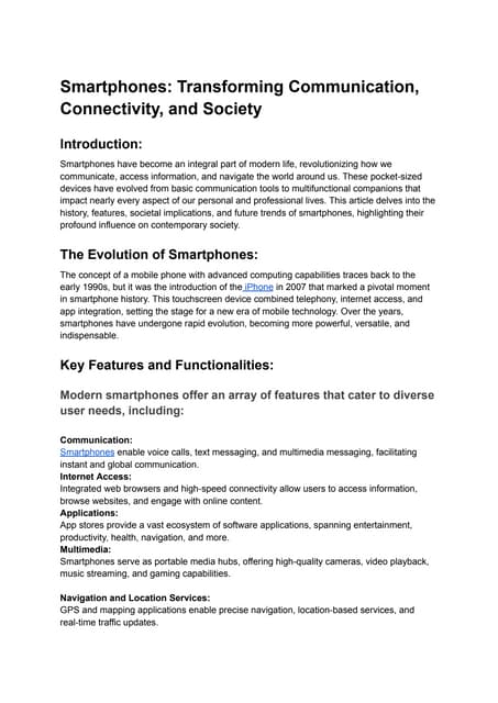 Beyond Communication: How Smartphones Have Revolutionized Our Lives | PPT