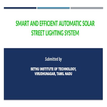 smart pole using solar pv panel for street light | PPTX