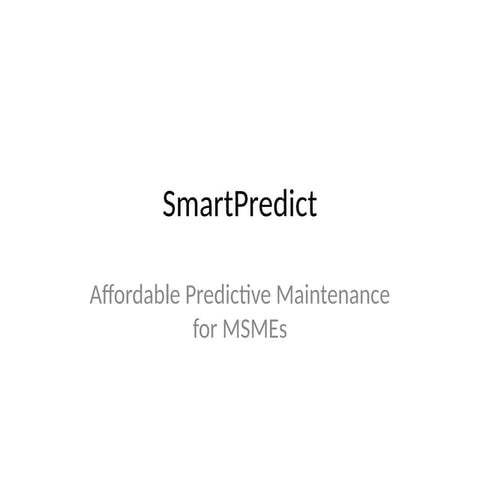 SmartPredict_PitchDeck. Pitchdeck signification | PPTX