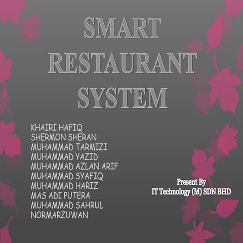 Smart restaurant system (u te m students) | PPTX