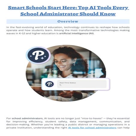 Smart Schools Start Here Top AI Tools Every School Administrator Should ...
