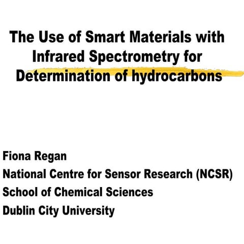 Smart sensors for BTEX | PDF | Chemistry | Science