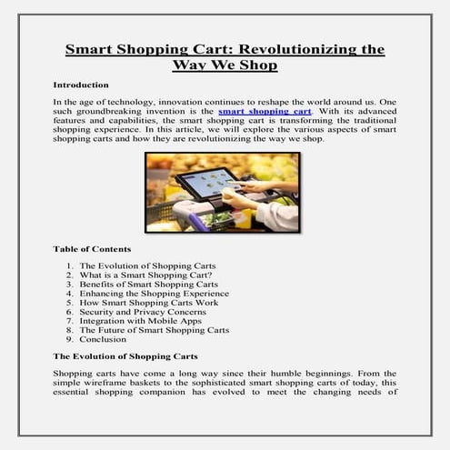 smart shopping cart | PDF