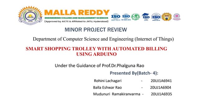 Smart shopping cart (using RFID) | PPTX