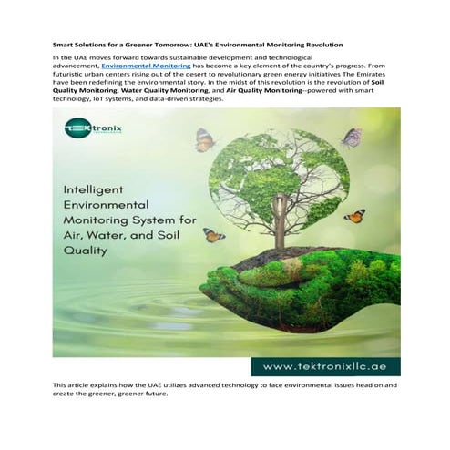 Smart Solutions for a Greener Tomorrow - UAE's Environmental Monitoring ...