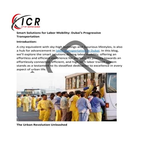Smart Solutions for Labor Mobility: Dubai's Progressive Transportation ...