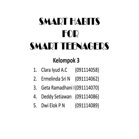 Smart tips for smart teenager | PPTX