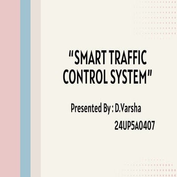 smart traffic control system using aurdino | PPT