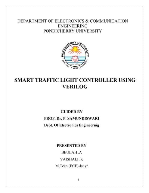 Traffic Light Controller With Verilog Pdf 