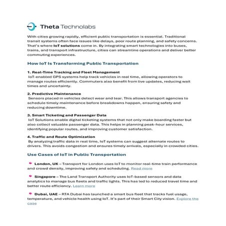 Smart Transit for Smart Cities - The Role of IoT in Reshaping Public ...