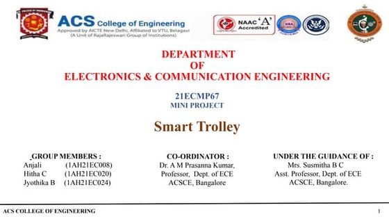 Smart Intelligent trolley | PPTX | Operating Systems | Computer Software and Applications